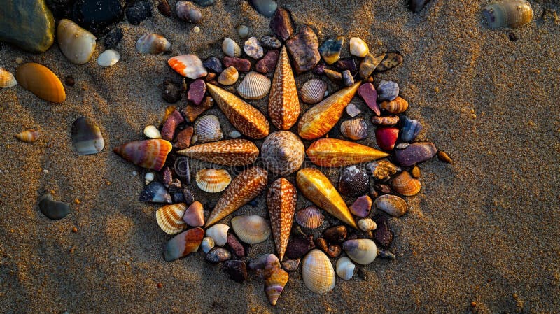 A Beautiful Starfish Compass Made from Seashells and Stones. Nature ...