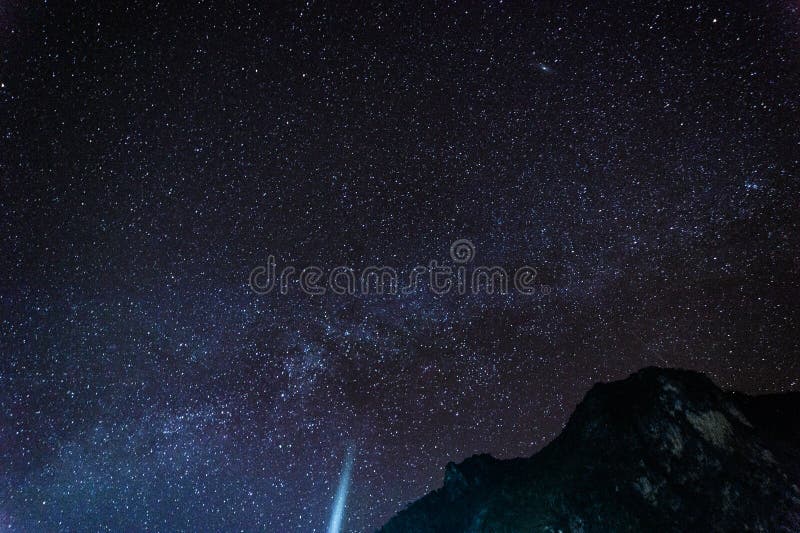 Beautiful Starscape Over Mountain Stock Photo - Image of nong, mist ...