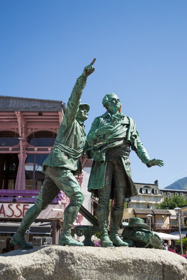 Beautiful Statue at Chamonix, France Stock Image - Image of historic ...