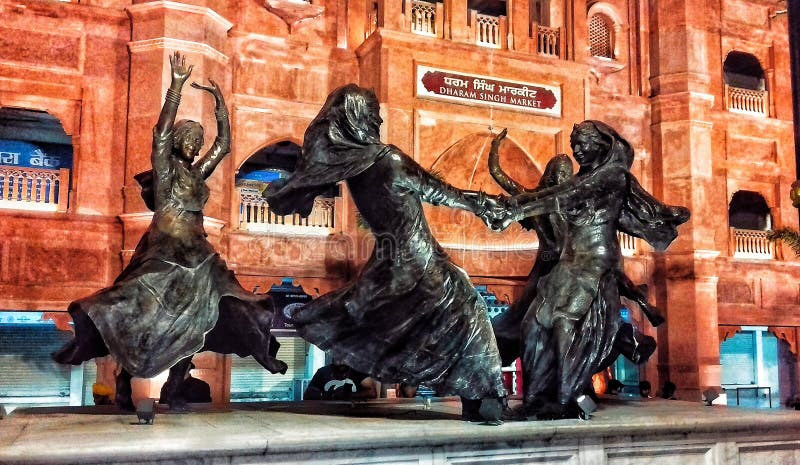 Beautiful Statue of Dancing People Stock Photo - Image of bhangra ...