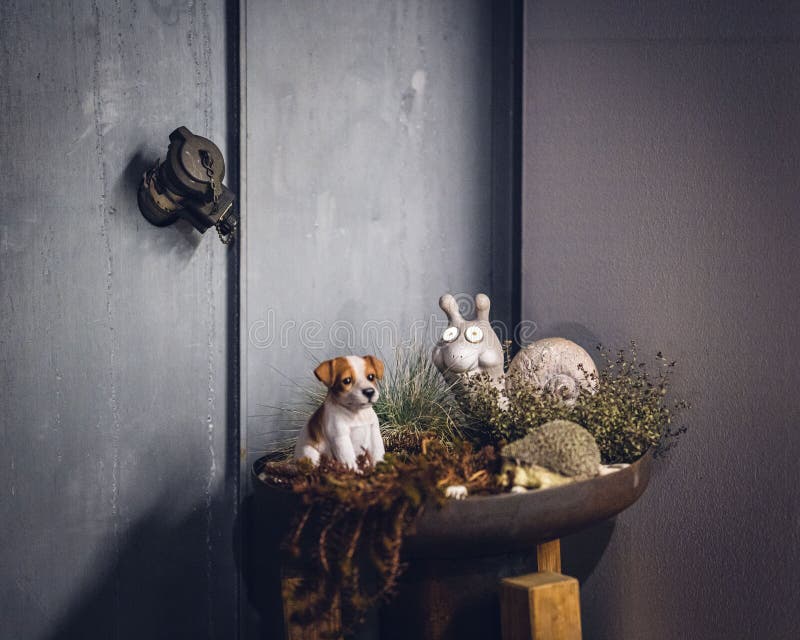 Beautiful Statues of a Dog and a Snail in a Beautiful House Stock Image ...