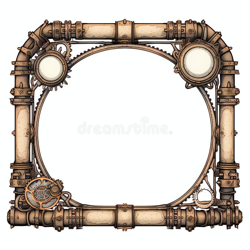 Beautiful Steampunk Frame Clipart Illustration Stock Illustration ...
