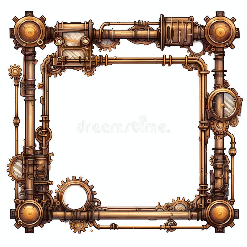 Beautiful Steampunk Frame Clipart Illustration Stock Illustration ...