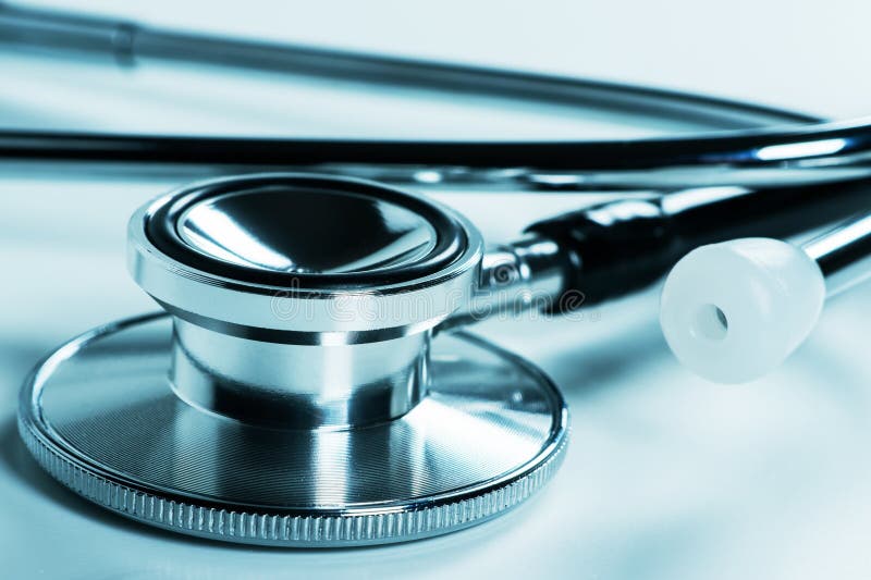 Beautiful Stethoscope with Reflection and Blue Tint Stock Image - Image ...