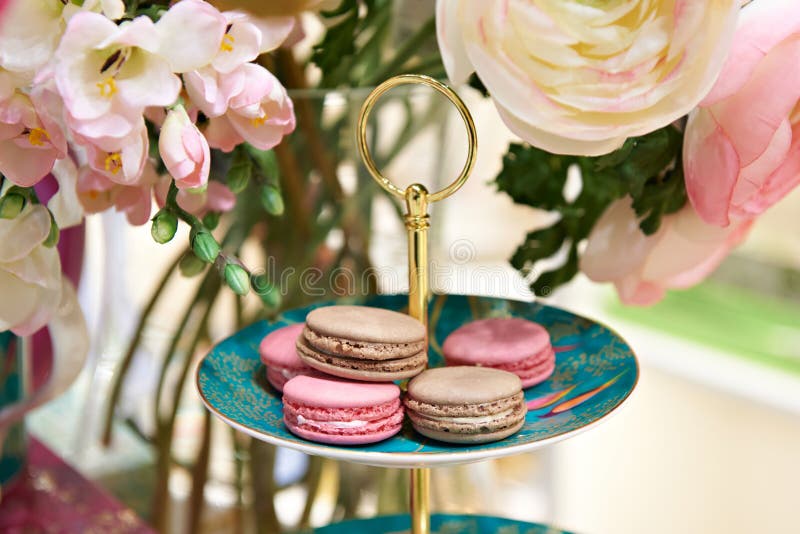 Beautiful Still Life with Macaron Biscuits Stock Photo - Image of ...