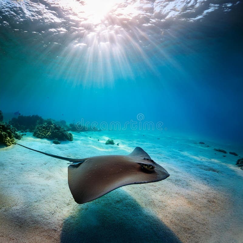 Stingray Fish Under the Sea, AI Generated Stock Illustration ...
