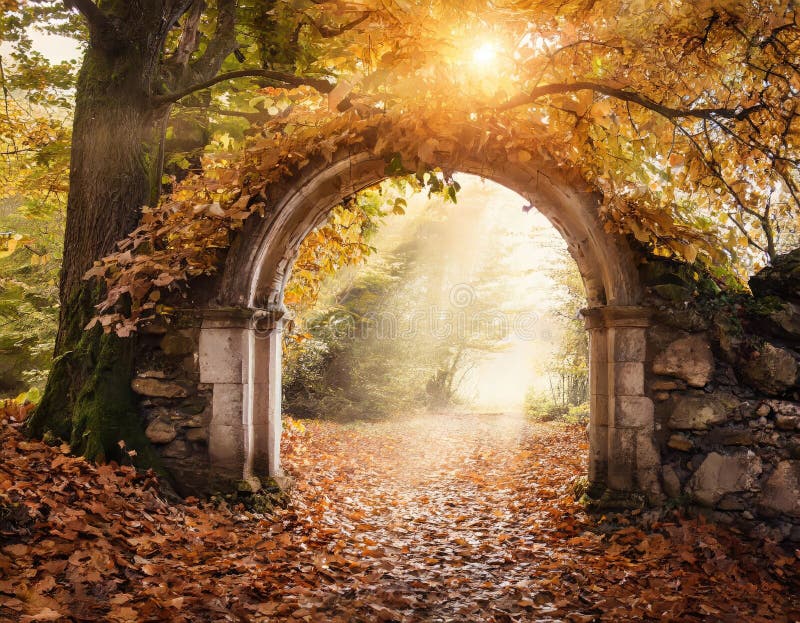 Beautiful Stone Arch Standing in the Midst of a Serene Forest ...