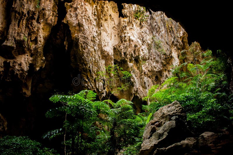 Beautiful Stone Cave with Above Light. Stock Image - Image of hole ...