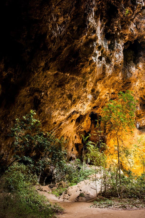 Beautiful Stone Cave with Above Light. Stock Photo - Image of ...