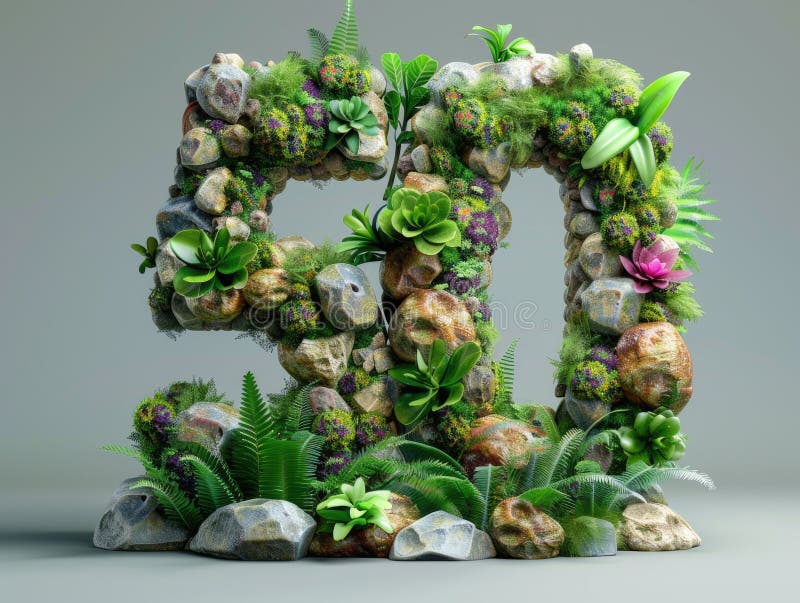 Beautiful Stone Floral Arrangement in the Shape of 50 Stock ...