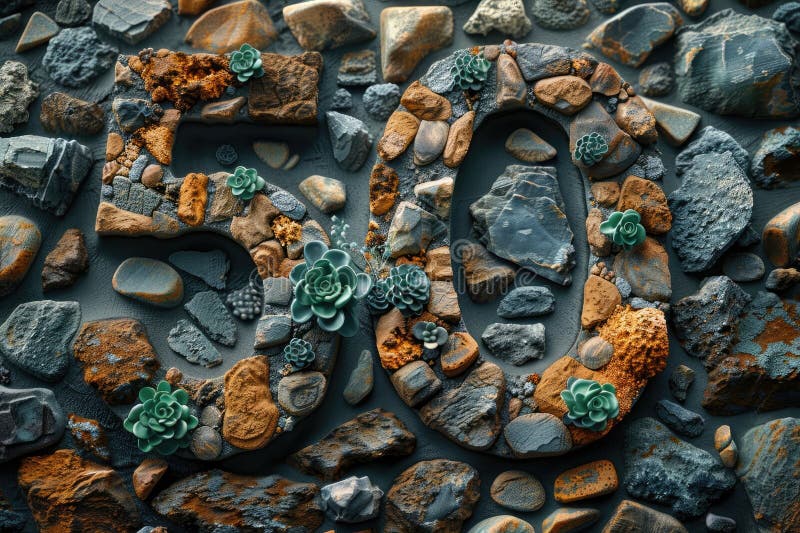 Beautiful Stone Floral Arrangement in the Shape of 50 Stock ...