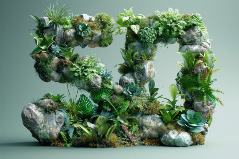 Beautiful Stone Floral Arrangement in the Shape of 50 Stock ...