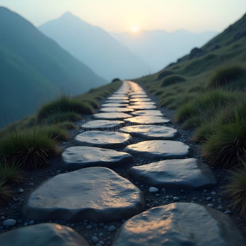 Beautiful Stone Path in a Forest, Stepping Stone, a Tranquil Garden ...