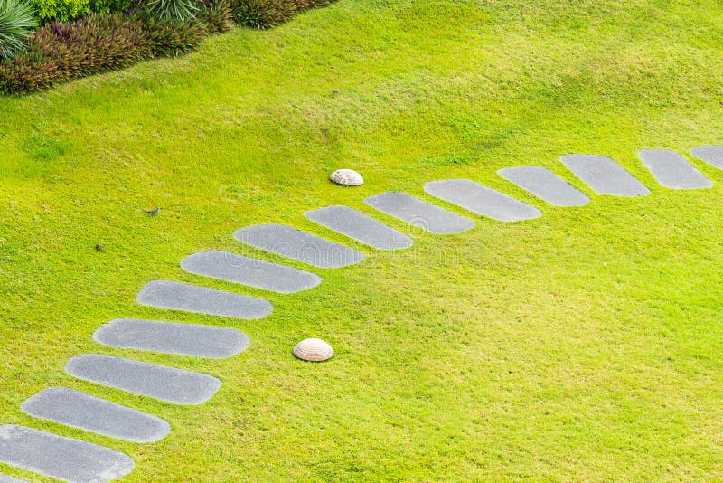 Beautiful Stone Path Walk and Run in the Garden Stock Photo - Image of ...
