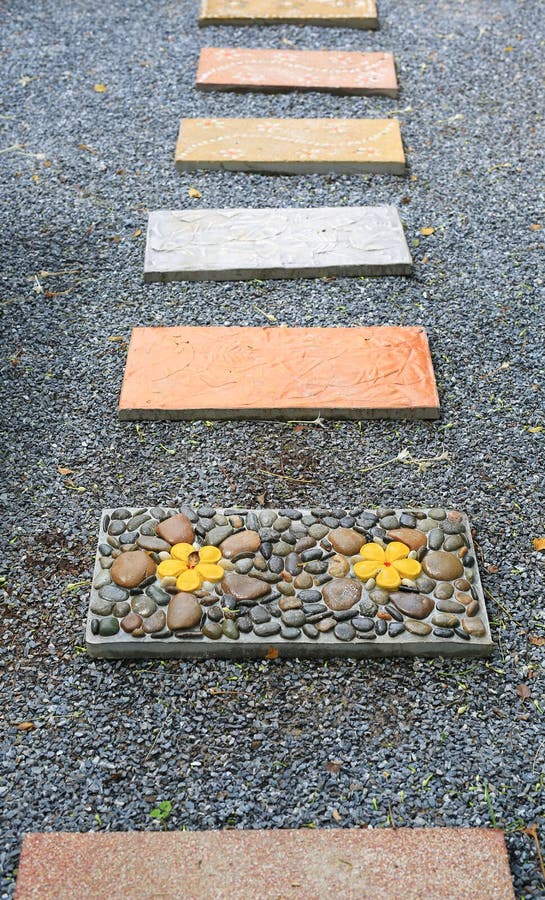 Beautiful Stone Pathway in the Park with Gravel Background Stock Image ...