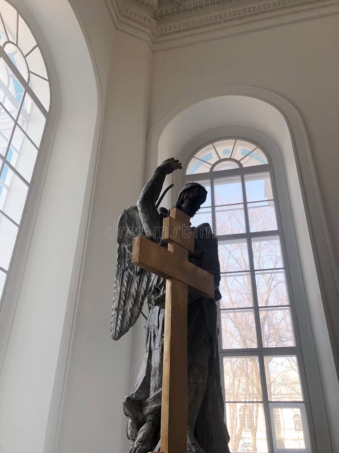 Beautiful Stone Statue of an Angel in the Church Stock Image - Image of ...