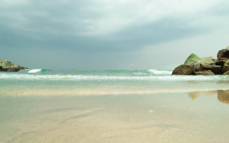 Beautiful Stone Wall on the Sea Stock Image - Image of beautiful ...