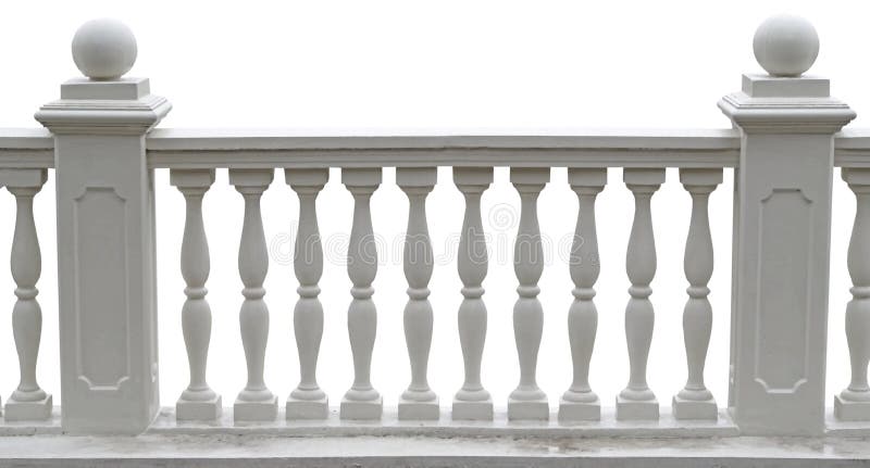 Beautiful Stone White Fence on White Stock Photo - Image of large ...