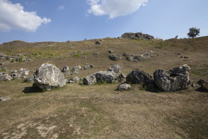 Beautiful stony landscape stock image. Image of green - 176582637
