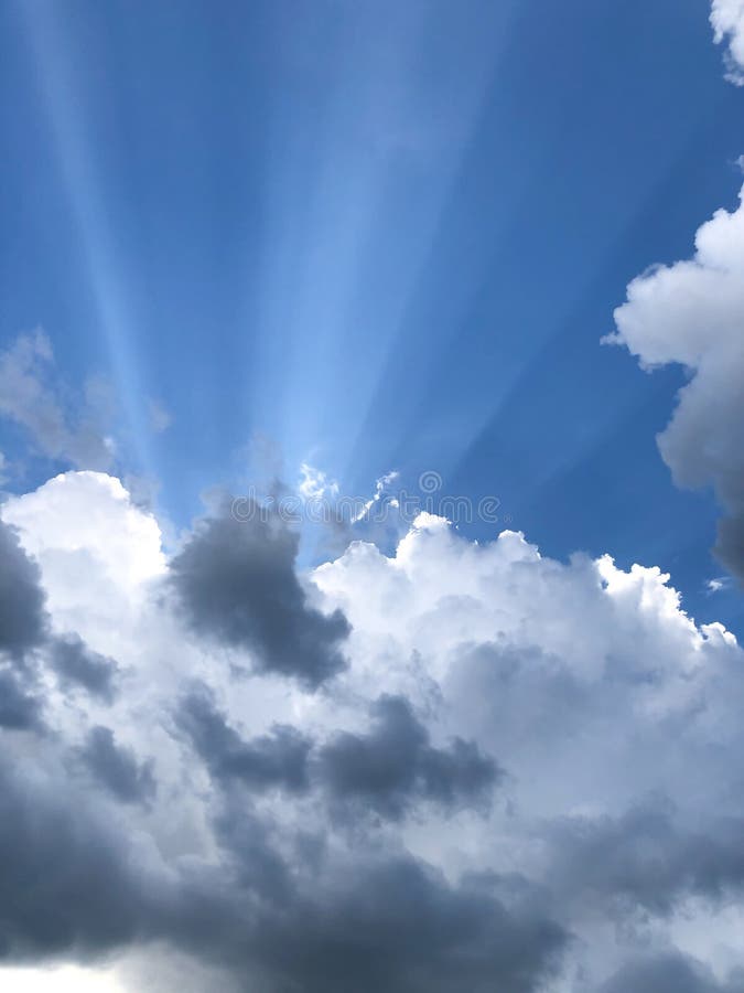 Beautiful Storm Clouds. Impressive Sky with Sun Rays Stock Photo ...