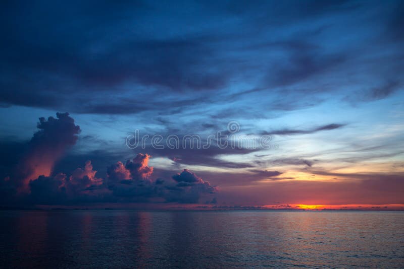 Beautiful Storm Clouds at the Sunset Stock Photo - Image of scene ...
