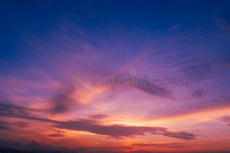 Beautiful of Stratus Cloud in Sunset Background for Forecast and ...