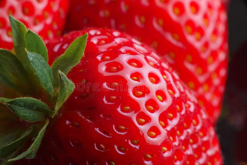 Beautiful Strawberry Closeup. Macro Image of Fresh Strawberries Stock ...