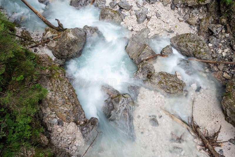 Beautiful Stream of Water Flowing Over Rocks Stock Photo - Image of ...