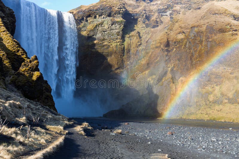 Beautiful Stream Waterfall with Rainbow Stock Photo - Image of europe ...
