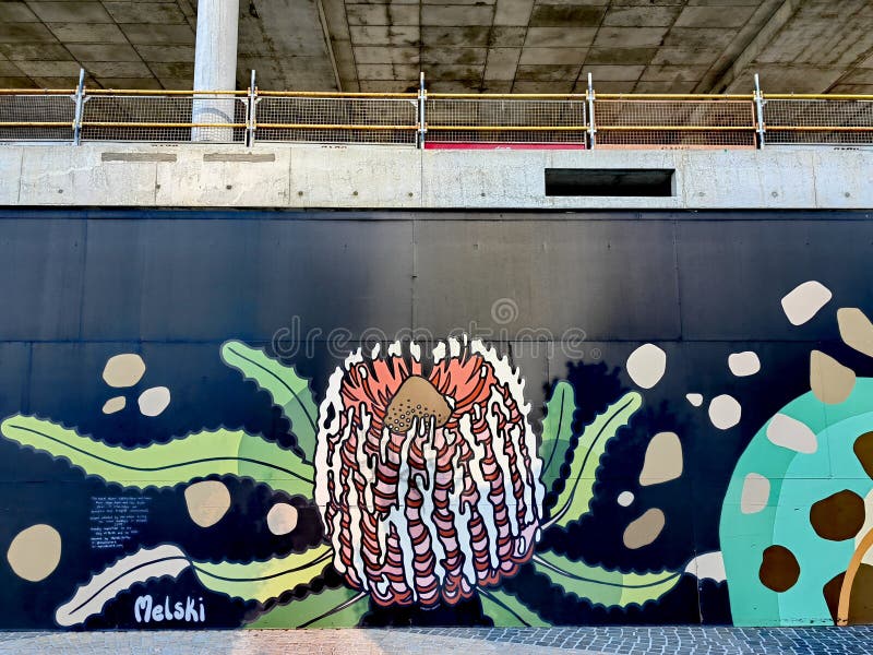 Beautiful Street Art, Elizabeth Quay Perth Editorial Image - Image of ...