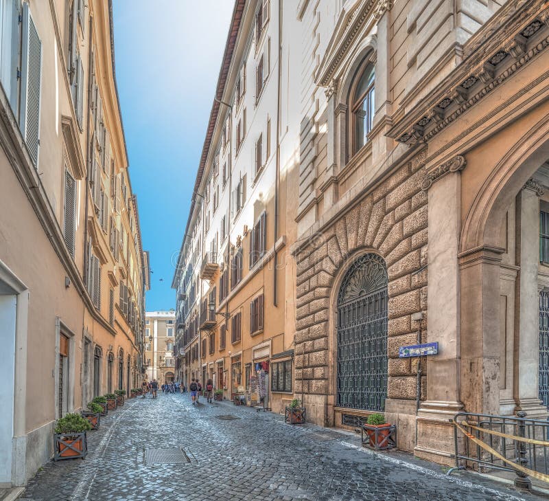 Beautiful Street in Downtown Rome Stock Image - Image of building ...