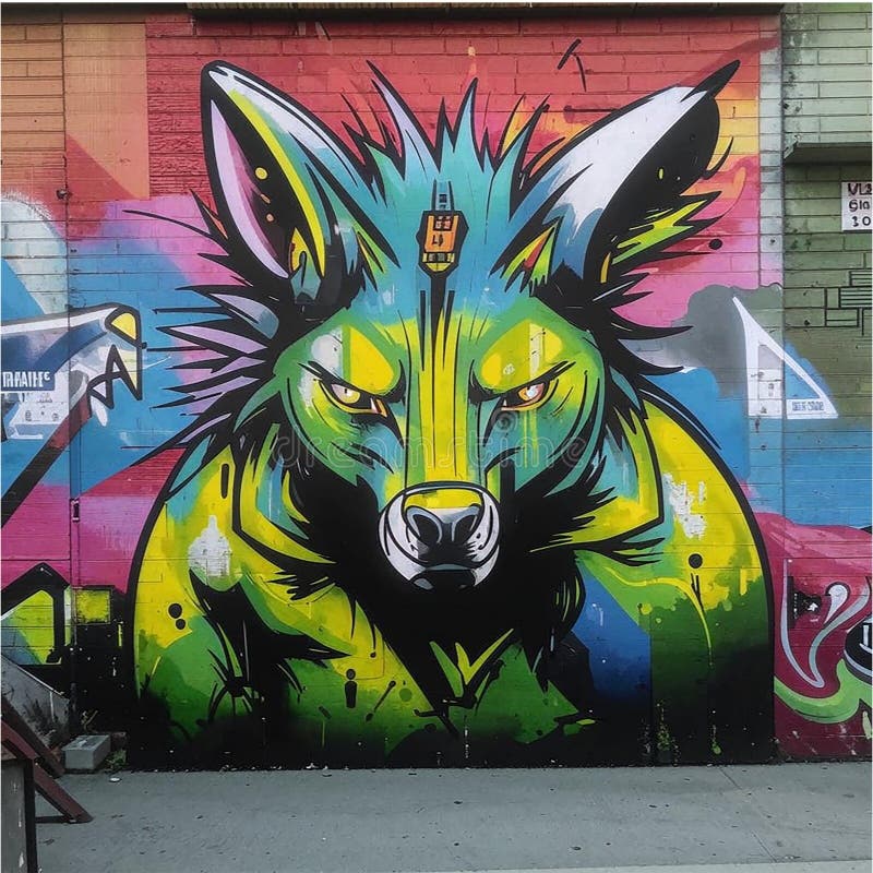 Beautiful street graffiti stock illustration. Illustration of ...