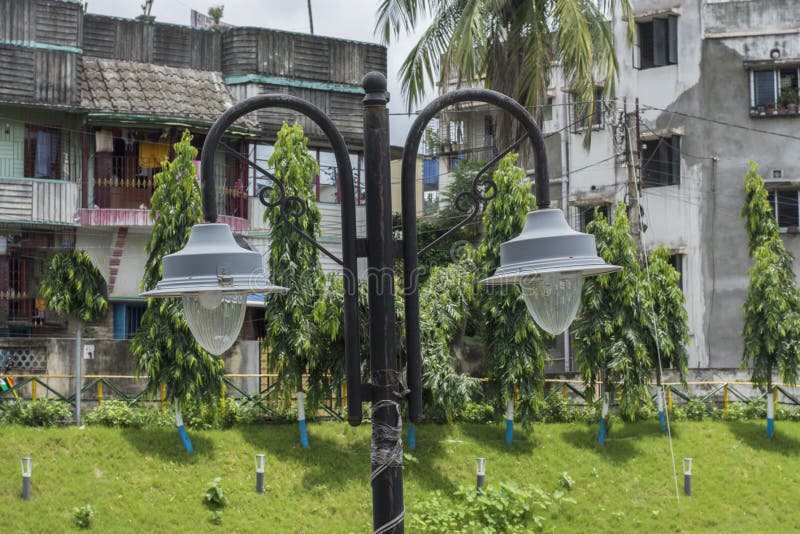 A Beautiful Street Lamp Shade with Retro Look Stock Image - Image of ...