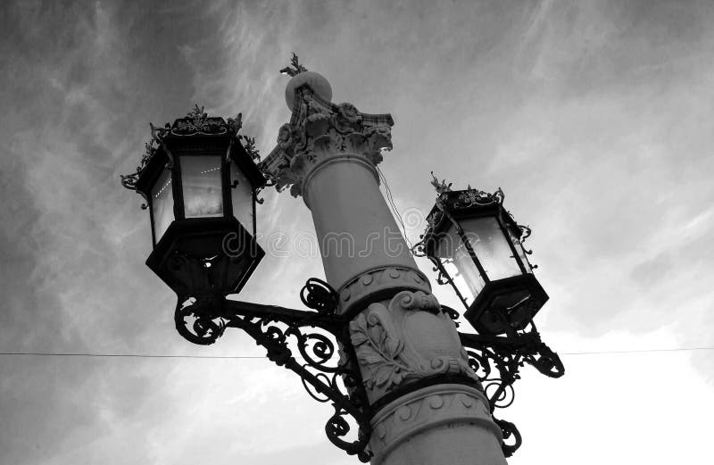 Beautiful Street Lights on the Background of Sky Stock Photo - Image of ...