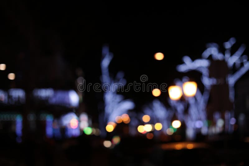 Beautiful Street Lights at Night Stock Image - Image of effect, bokeh ...