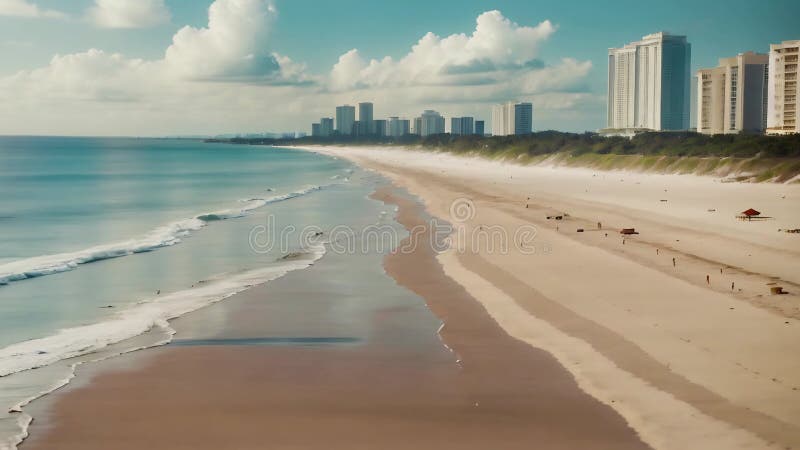 Beautiful Stretch of Beach Waves Lapping 4K Loop Stock Video - Video of ...