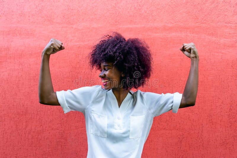 Beautiful Strong African American on the Street Stock Photo - Image of ...