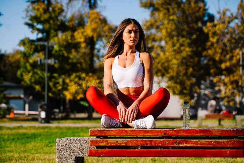 Beautiful Strong and Fit Woman Working Out Outside Stock Photo - Image ...
