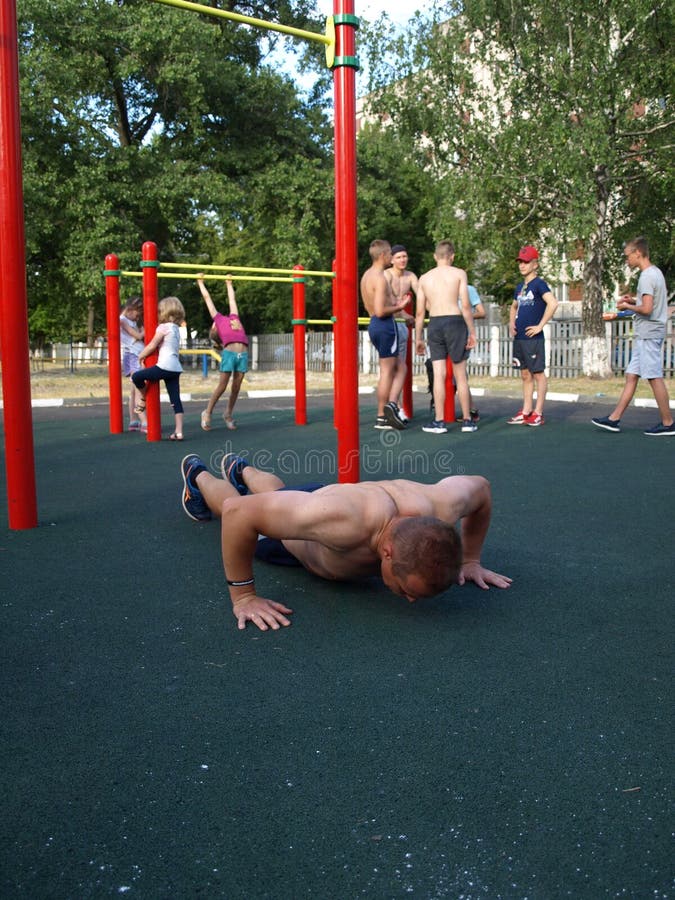 The Beautiful and Strong Young Guy,bodybuilder,joks Men Editorial Stock ...