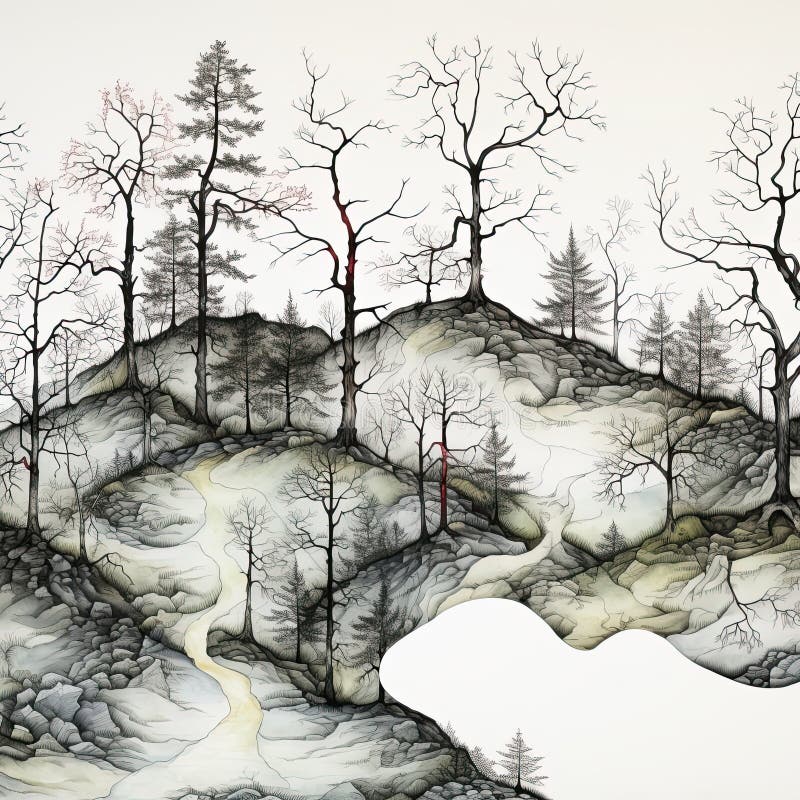 The Beautiful Structure of Trees Stock Illustration - Illustration of ...