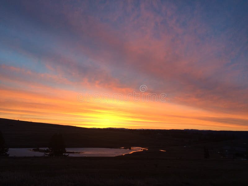 Beautiful Stunning Kamloops Morning Sunrise Stock Photo - Image of ...