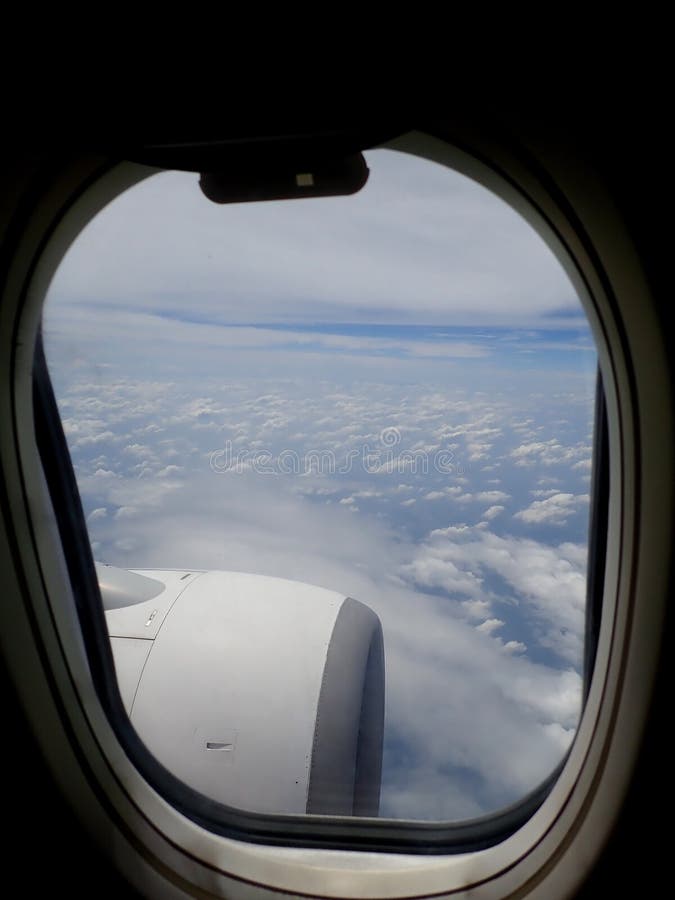Beautiful and Stunning View Looking through Window Aircraft during ...
