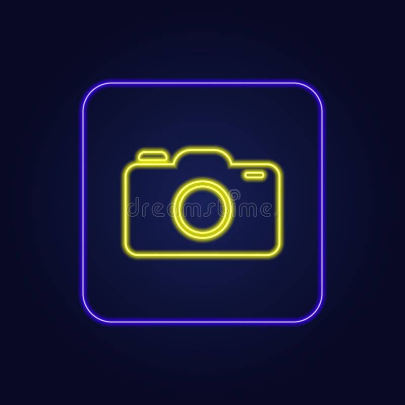 Beautiful Stylish Colorful Neon Camera Icon - Vector Stock Vector ...
