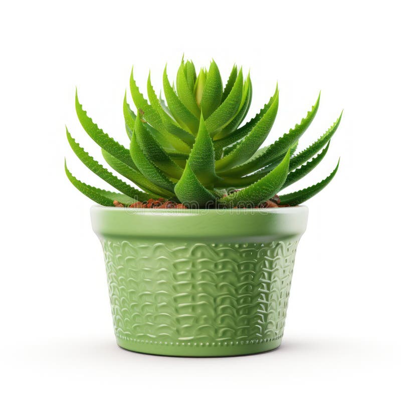 Beautiful Succulent Plant in Pot - Side View AI Generated Stock ...