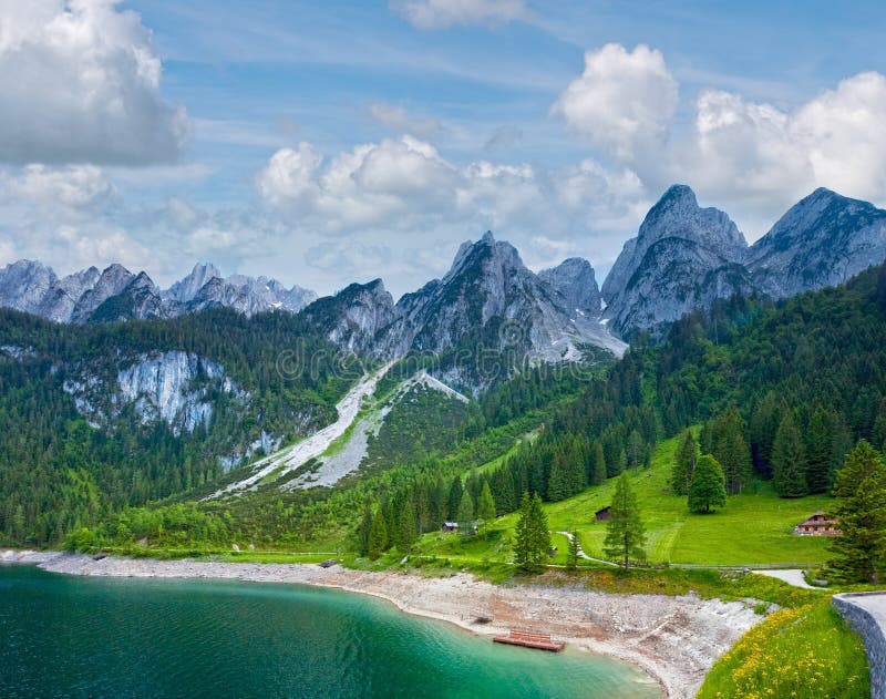 Beautiful Summer Alpine Lake Gosausee View, Austria Stock Image - Image ...