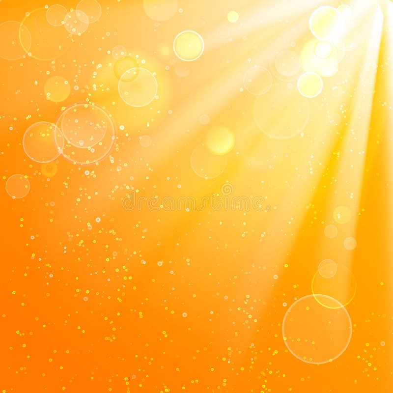 Abstract Orange Background with Sun Light Rays Stock Vector ...