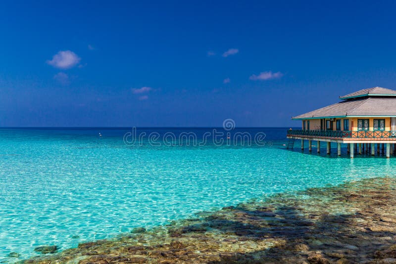Beautiful Summer Beach Paradise with Sandy Beach and Villas Stock Image ...