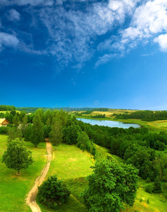 Beautiful summer landscape stock photo. Image of panoramic - 4462398