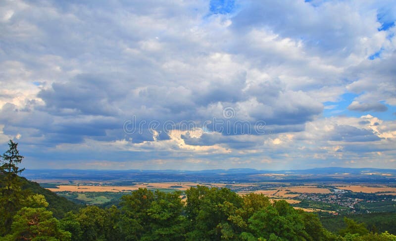 Beautiful Summer Landscape with Blue and White Clouds Stock Photo ...
