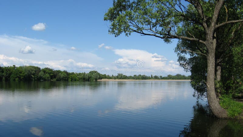 The Beautiful Summer Landscape with River Stock Image - Image of clouds ...